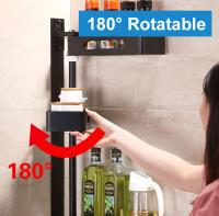 China 3 Tiered Wall Mounted Kitchen Storage Racks 180 Degree Rotatable For Spice Jars for sale