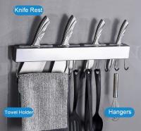 China 304 Stainless Steel Knife Holder , Wall Mount Knife Block With Silver Mirror Polishing for sale