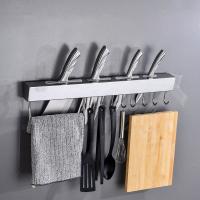China 304 Stainless Steel Knife Holder , Wall Mount Knife Block With Silver Mirror Polishing for sale