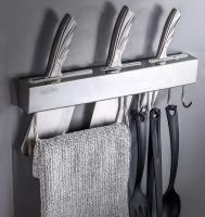 China 304 Stainless Steel Knife Holder , Wall Mount Knife Block With Silver Mirror Polishing for sale