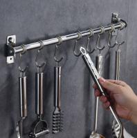 China Stainless Steel 304 Wall Mounted Kitchen Shelf , Kitchen Sliding Hooks Multipurpose for sale