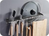 China 304 SS Kitchen Shelf , Wall Mounted Kitchen Rack Silver Mirror Polishing Color for sale