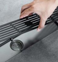 China Matte Silver Stainless Steel Linear Shower Drain With Removable Pattern Grate for sale
