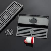 China Matte Silver Stainless Steel Linear Shower Drain With Removable Pattern Grate for sale