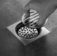 China Modern 4 Inch Square Shower Drain , Stainless Steel Floor Drain Odor Proof for sale