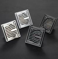 China Square Bathroom Shower Floor Drain With Matte Grey Brush Nickel Color for sale