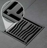 China Square Bathroom Shower Floor Drain With Matte Grey Brush Nickel Color for sale