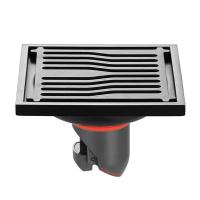 China Square Bathroom Shower Floor Drain With Matte Grey Brush Nickel Color for sale
