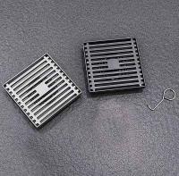 China 4 Inch Bathroom Floor Drain Stainless Steel With Matte Black Matte Grey Color for sale