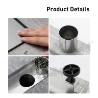China Brushed Silver Stainless Steel Shower Channel Drain With Tile Insert Grate for sale