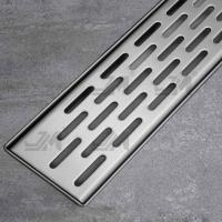 China OEM Linear Shower Floor Drain With Hair Strainer Satin Polished Finish for sale