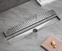 China OEM Linear Shower Floor Drain With Hair Strainer Satin Polished Finish for sale