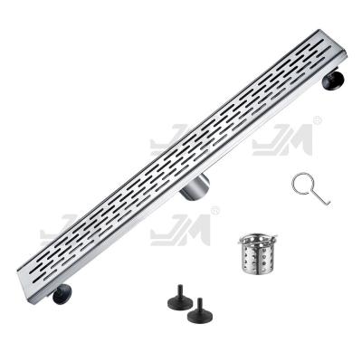 China OEM Linear Shower Floor Drain With Hair Strainer Satin Polished Finish for sale