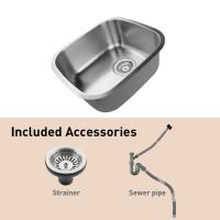 China Modern Sus304 Stainless Steel Sink , Undermount Single Bowl Bar Sink 22 Gauge for sale