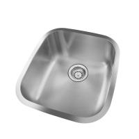 China 22 Gauge SUS304 Stainless Steel Kitchen Sink Single Bowl With Strainer Sewer Pipe for sale