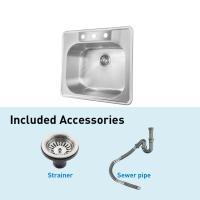 China Top Mount SUS304 Single Bowl Drop In Kitchen Sink 20 Gauge With Satin Polished Finish for sale