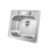 China Top Mount SUS304 Single Bowl Drop In Kitchen Sink 20 Gauge With Satin Polished Finish for sale