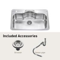 China 0.9mm Thick Top Mount Kitchen Sink , 20 Gauge Stainless Steel Single Basin for sale