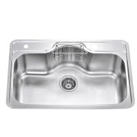 China 0.9mm Thick Top Mount Kitchen Sink , 20 Gauge Stainless Steel Single Basin for sale