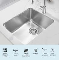 China Undermount Brushed Stainless Steel Kitchen Sink Sound Dampening 14.8 X 17.2 Inch for sale