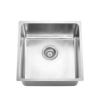 China Square Undercounter Kitchen Sink , Brushed Silver 18 Gauge Single Bowl Kitchen Sink for sale