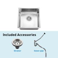 China Square Undercounter Kitchen Sink , Brushed Silver 18 Gauge Single Bowl Kitchen Sink for sale