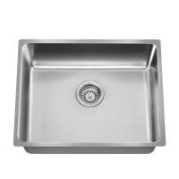 China Undermount Stainless Steel 304 Kitchen Sink Single Bowl With Drainer And Sewer Pipe for sale