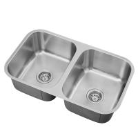 China Rectangular 304 Stainless Steel Kitchen Sink Double Bowl For Garages Outdoors ODM for sale