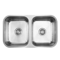 China Rectangular 304 Stainless Steel Kitchen Sink Double Bowl For Garages Outdoors ODM for sale