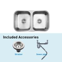 China Rectangular 304 Stainless Steel Kitchen Sink Double Bowl For Garages Outdoors ODM for sale