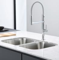 China Rectangular 304 Stainless Steel Kitchen Sink Double Bowl For Garages Outdoors ODM for sale