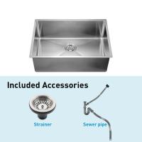 China 18 Gauge Workstation Stainless Steel Kitchen Sink With Strainer Silver Brushed Finish for sale