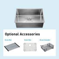 China 18 Gauge Workstation Stainless Steel Kitchen Sink With Strainer Silver Brushed Finish for sale