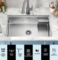 China Rectangular 33 Inch Stainless Steel Kitchen Sink With Satin Polished Finish for sale