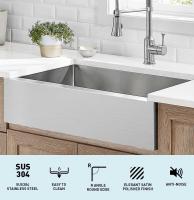 China Durable Single Bowl Stainless Steel Farmhouse Sink 33 Inch With SS 304 Material for sale