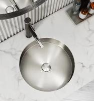 China Round Undermount Stainless Steel Vessel Sinks With Pop Up Drain for sale