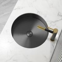 China Round Undermount Stainless Steel Vessel Sinks With Pop Up Drain for sale