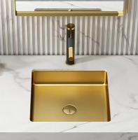 China Brushed SUS304 Square Vessel Sink , Undermount Bathroom Basin Sinks for sale