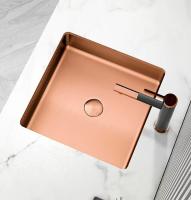 China Brushed SUS304 Square Vessel Sink , Undermount Bathroom Basin Sinks for sale