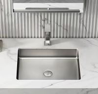 China Undermount Bathroom Stainless Steel Vessel Sinks Rectangular Shape SUS304 Material for sale