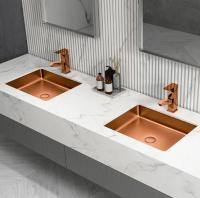 China Undermount Bathroom Stainless Steel Vessel Sinks Rectangular Shape SUS304 Material for sale