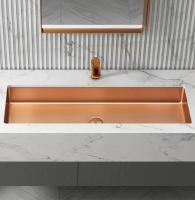 China Bathroom Undermount Stainless Steel Vessel Sinks Satin Brushed Finish Rectangular Shape for sale