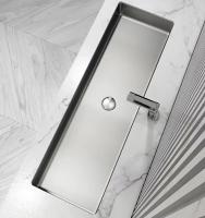 China Bathroom Undermount Stainless Steel Vessel Sinks Satin Brushed Finish Rectangular Shape for sale