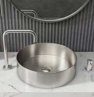China Luxury Modern Stainless Steel Vessel Sink Bowl Brushed Gold Color For Hotel for sale