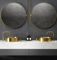 China Luxury Modern Stainless Steel Vessel Sink Bowl Brushed Gold Color For Hotel for sale