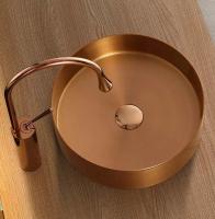 China Luxury Modern Stainless Steel Vessel Sink Bowl Brushed Gold Color For Hotel for sale
