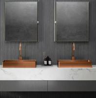 China Stainless Steel 304 Luxury Vessel Sinks , Bathroom Wash Sink With Nano Plating PVD Brushed for sale