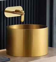China Stainless Steel 304 Stainless Vessel Sinks , Gold Bathroom Sink Bowl For Cabinet Lavatory for sale