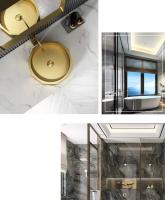 China Luxury Stainless Steel Wash Basin , Brushed Gold Vanity Vessel Sink OEM ODM for sale