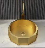 China Luxury Stainless Steel Wash Basin , Brushed Gold Vanity Vessel Sink OEM ODM for sale